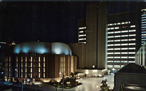 Community Concourse Downtown Postcard 1966 Night View San Diego ...