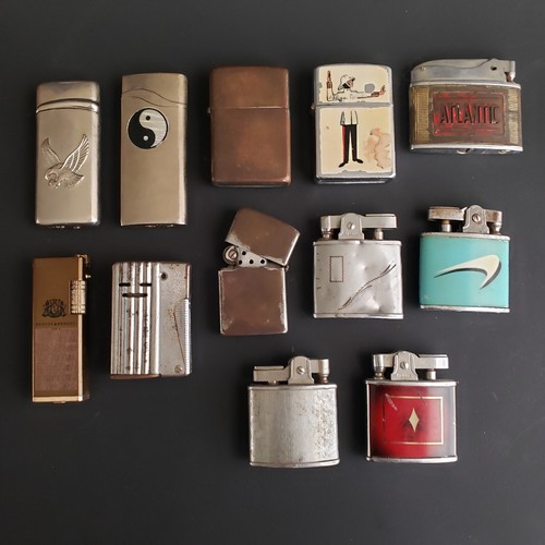 12x Vintage Pocket Lighters Omega Penguin Manor Kent President Realite ...