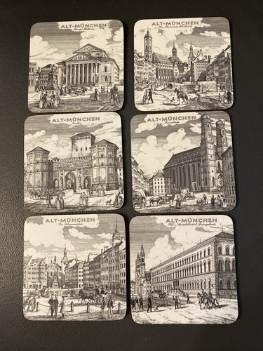 Schuberth Coasters, Alt-Munchen, Melanin Qualitat, W-Germany Drink ...