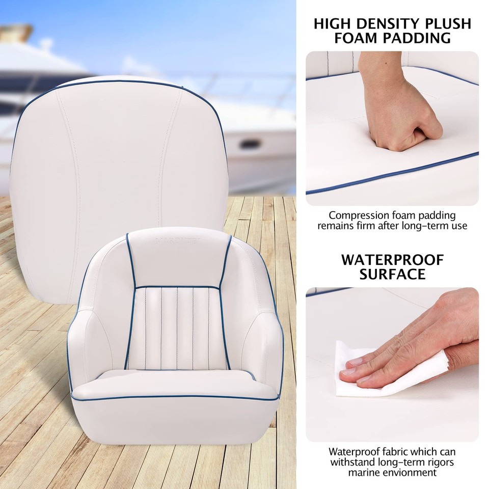 Pontoon Boat Seat Thickened Sponge Padding Captain Bucket Boat Seat ...