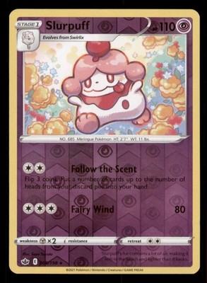 Slurpuff SWSH06: Chilling Reign #068/198 Rare Reverse Holo Pokemon LP ...