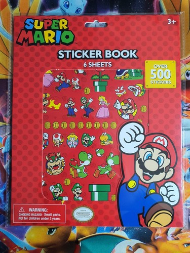 Super Mario Sticker Book 6 Sheets Over 500 Stickers Included New ...