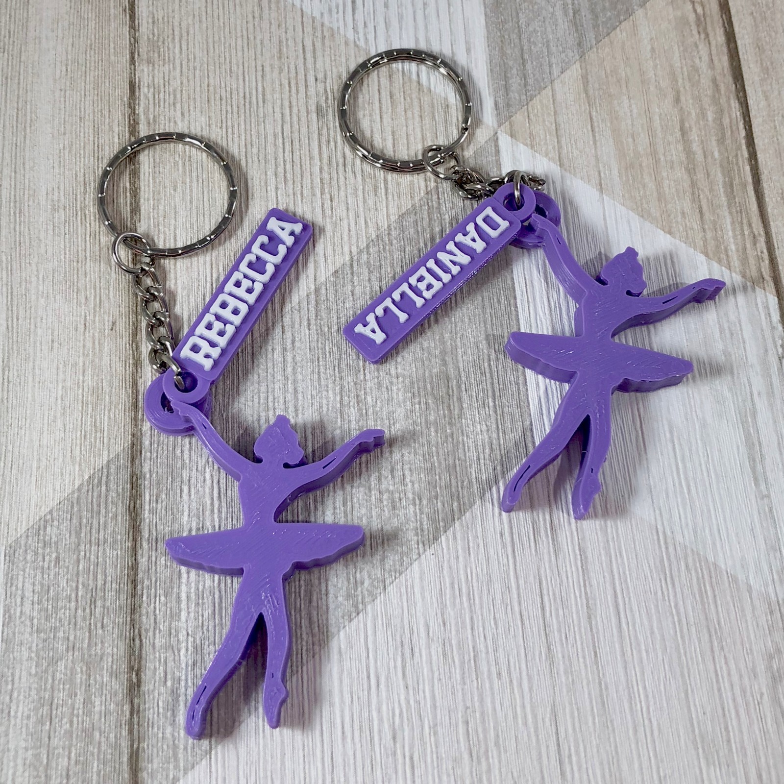 Ballerina Personalised Keyring - Keychain - 3D Printed - Ballet - Dance ...