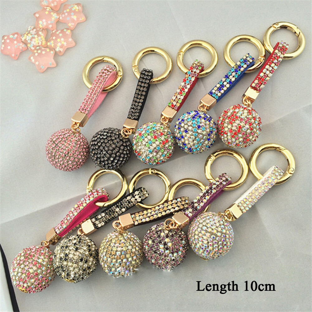 Personalized Keychain Crystal Ball Key Ring Glitter Jewelry Pendant ...