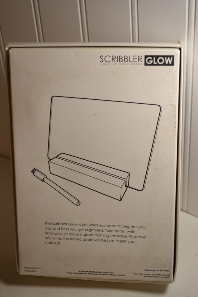 Scribbler Glow Light Up Memo Board Acrylic Board, Wood Light Stand, Glo Marker | eBay
