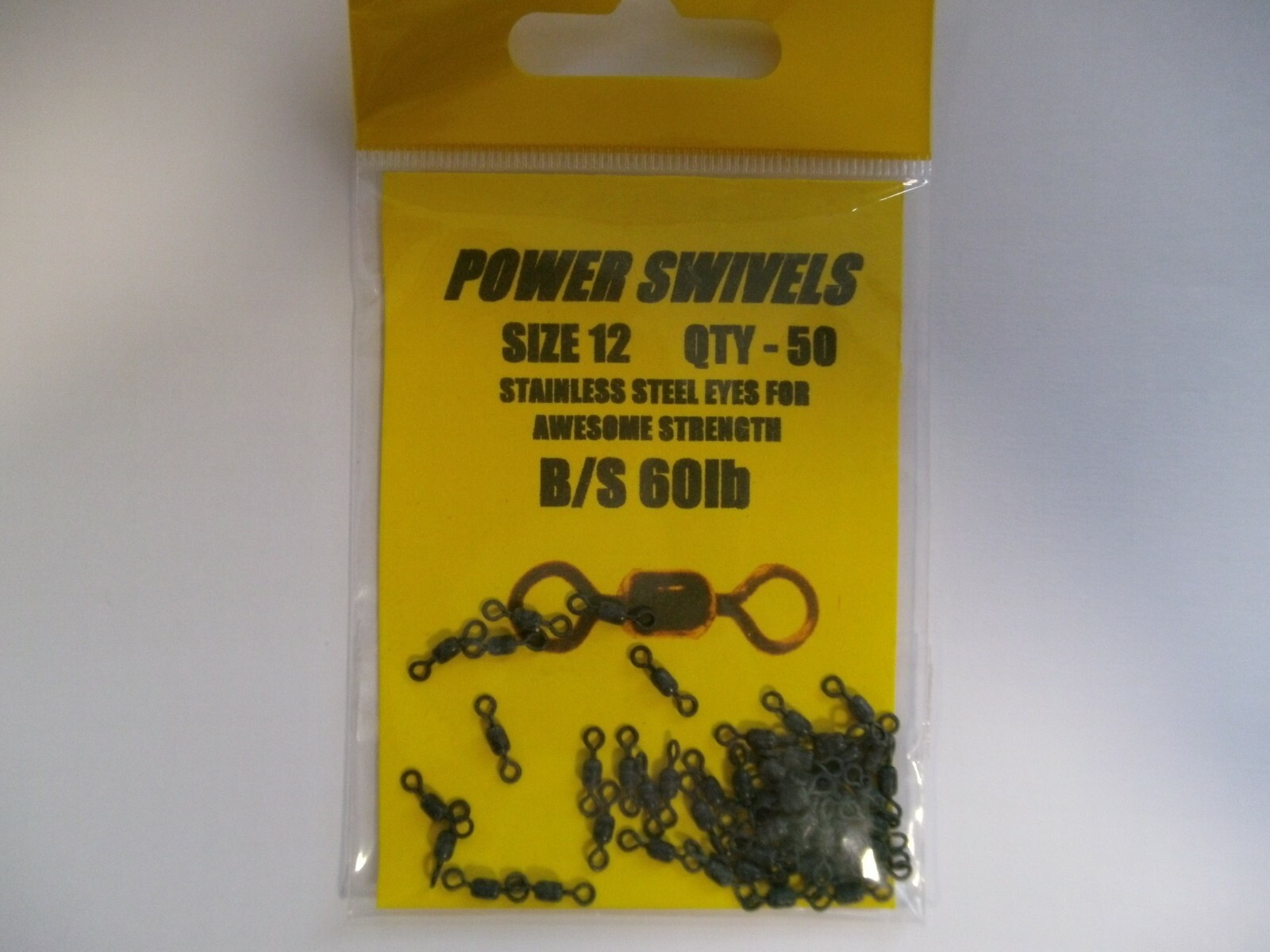 POWER SWIVELS - PACK OF x 50 various sizes * 5's - 14's ------ 45lb to ...
