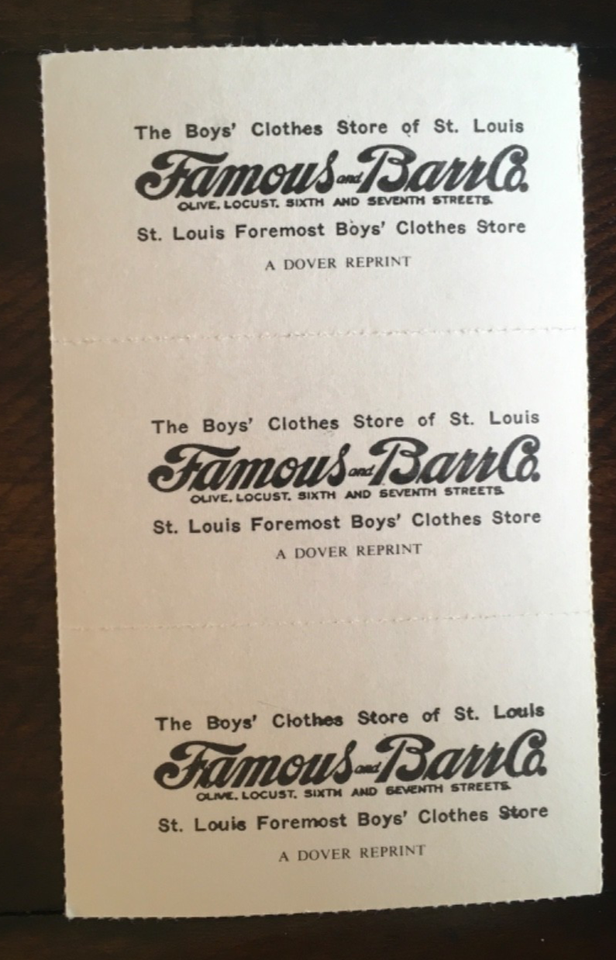 Dover Reprint Famous and Barr Co. Casey Stengel, Ed Roush, Wilbert ...