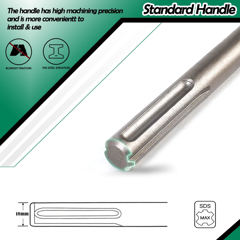 SDS Max Bits 16" Chisel Set - 3Pcs Masonry Drill Bits for All Hammer ...