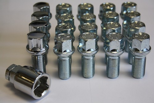 M14X1.5 RADIUS ALLOY WHEEL BOLTS & LOCKING BOLTS FIT VW GOLF MK5 TDI ...