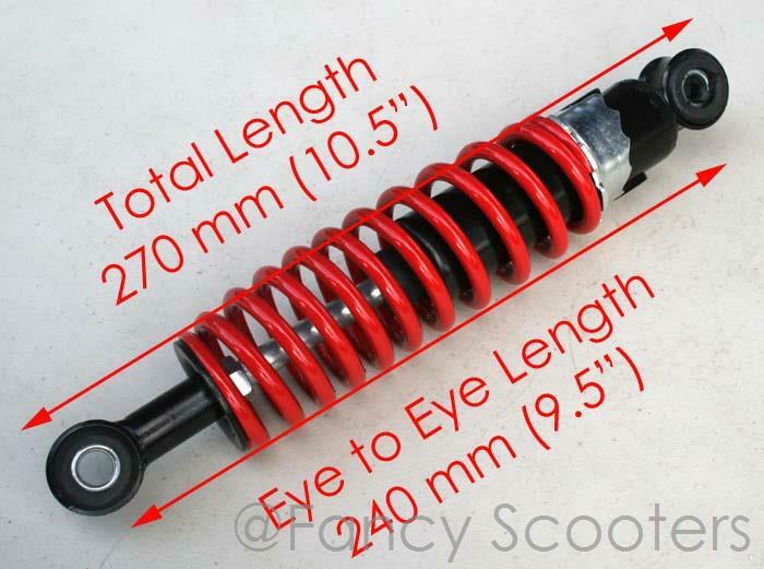 Mechanical 5 way Adjustable ATV Front Shock | 9.5" Eye to Eye | 2 ...