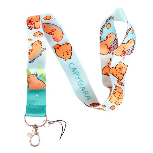 Cute Capybara Phone Lanyard Neck Strap ID Card Badge Holder Key Rings ...