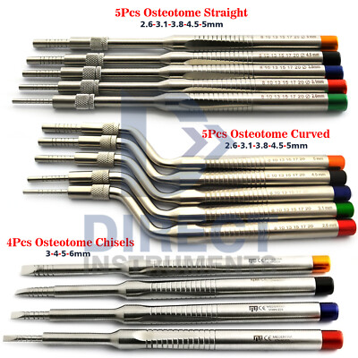 14Pcs Dental Chisels Osteotome Set Sinus Lift Implant Grafting Bone ...