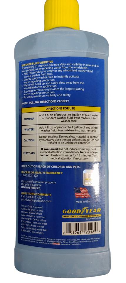 Goodyear Washer Fluid additive With Repel Max Technology Water ...