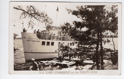 RPPC D.S. CHIEF COMMANDA BOAT ON THE FRENCH RIVER ONTARIO CANADA | eBay