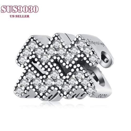 Aquarius Lucky Zodiac Charm Bead 925 Sterling Silver Fashion Jewelry | eBay