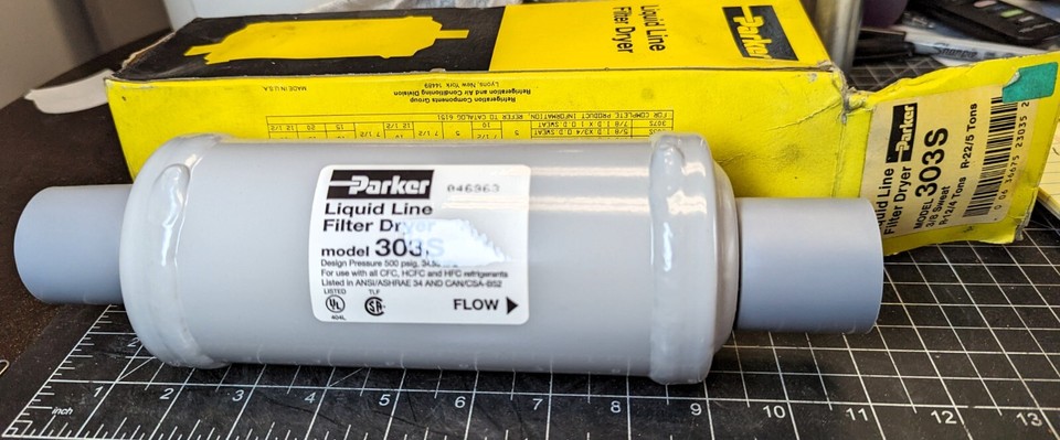 Parker 303S 3/8” ODF Solder Liquid Line Filter Drier NOS 5 Ton NOS [A6 ...