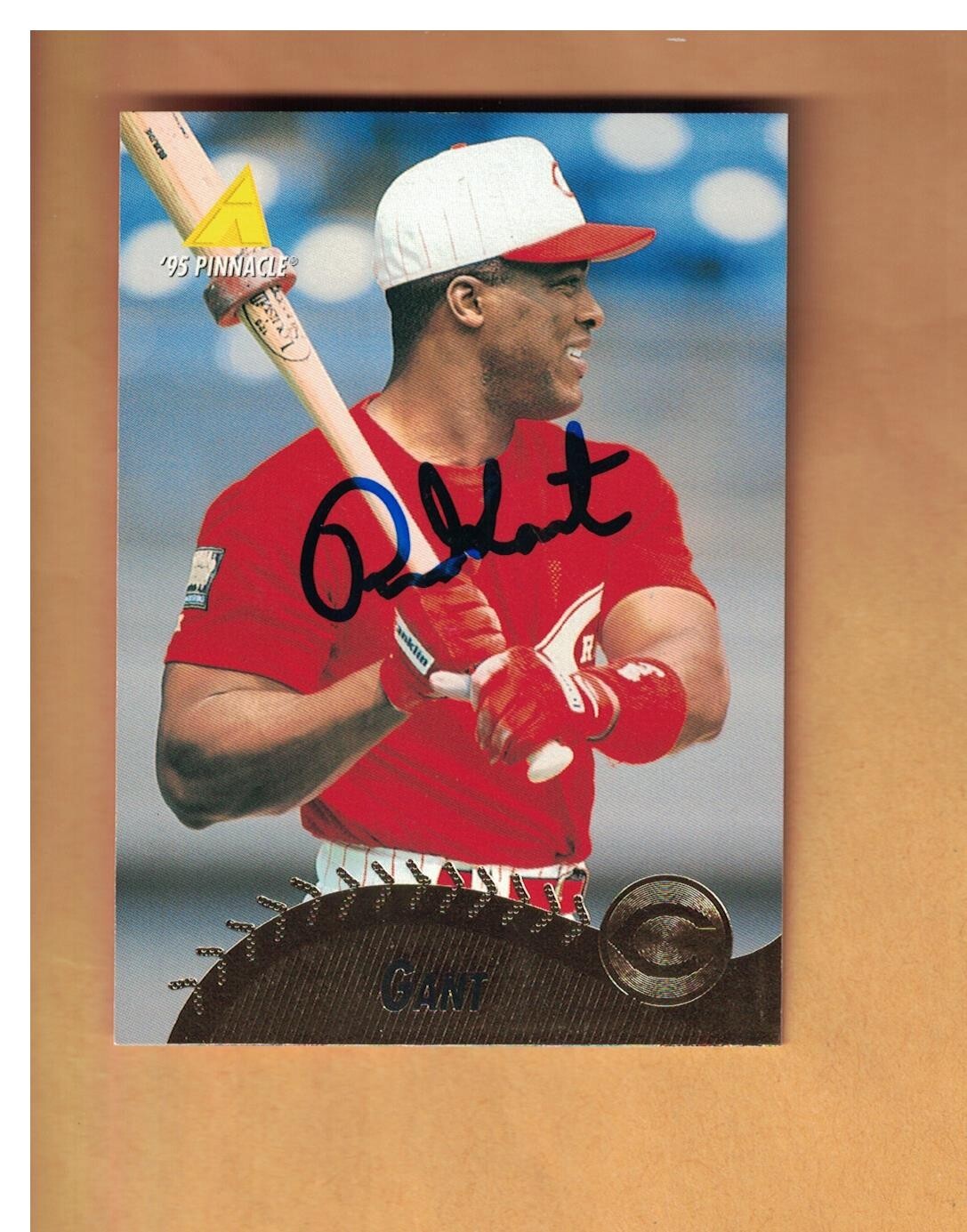 Ron Gant AUTOGRAPHED 1995 PINNACLE BASEBALL CARD SIGNED CINCINNATI REDS ...