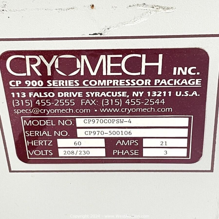 Cryomech CP970 Helium Compressor CP-900 Series Compressor Package | eBay