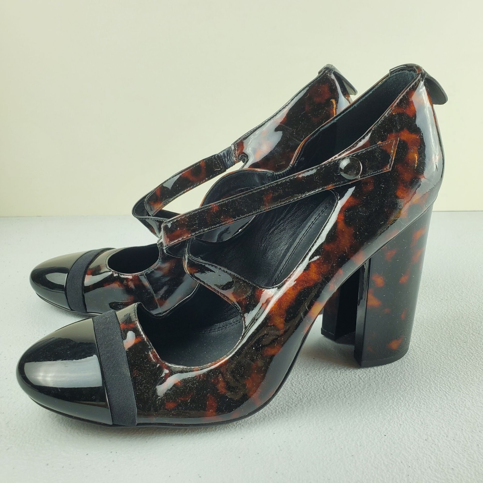 Tory Burch Amble Tortoise Criss Cross Pumps Chunky Bl… - Gem