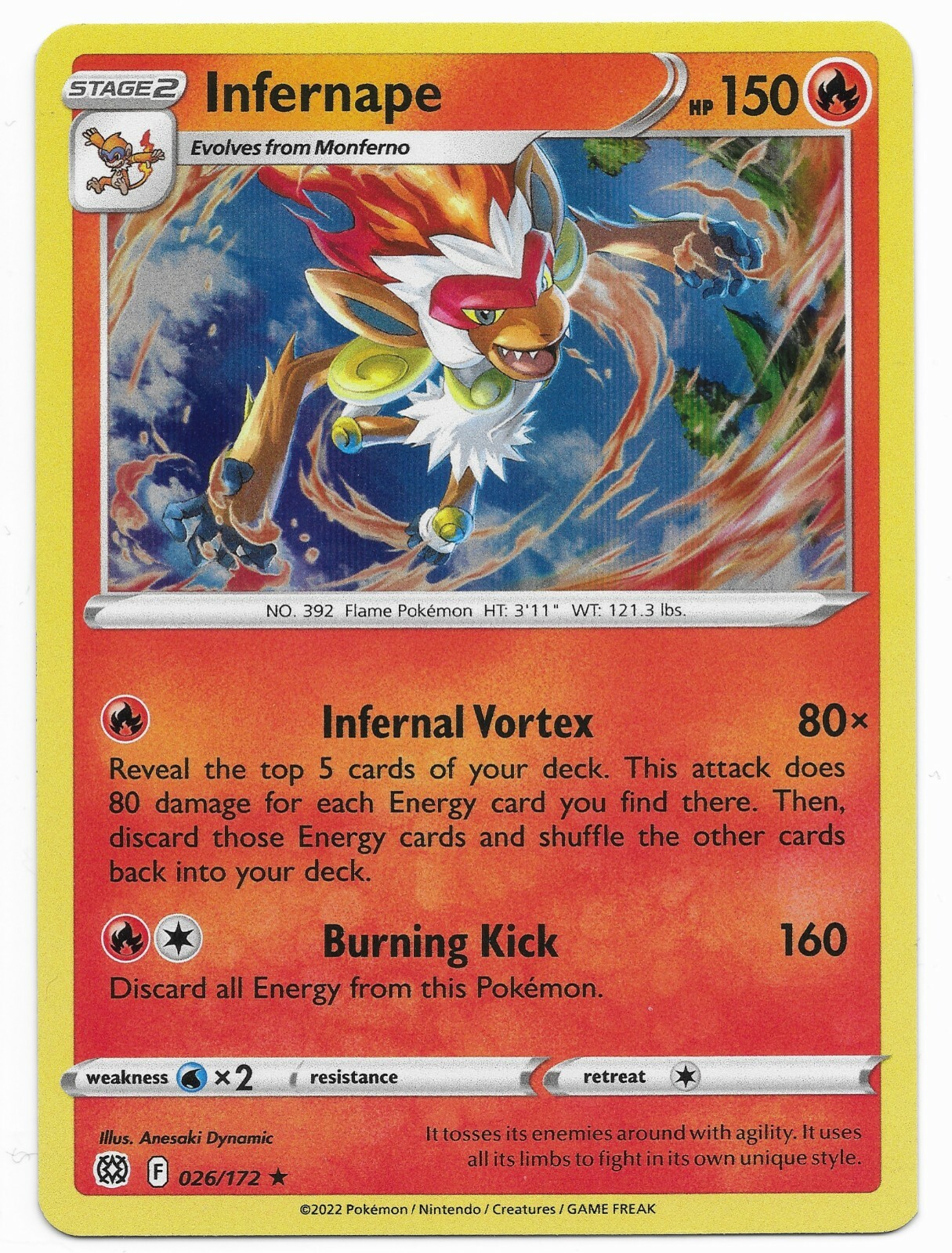Infernape #026/172 Pokemon TCG Brilliant Stars Holo Rare NM! | eBay