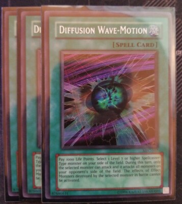 3x Diffusion Wave Motion MFC-107 Yugioh Secret Rare Unlimited Edition ...