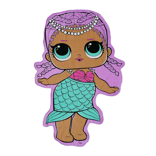 TELO MARE LOL SURPRISE MERBABY SAGOMATO IN MICROCOTONE CM.140X70 100%PL ...