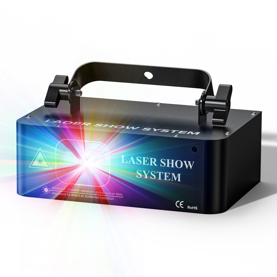 DMX RGB LED 500mW Laser Beam Scanner Projector DJ Disco Party Stage ...