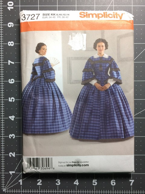 Simplicity 3727 Civil War Victorian Day Dress Pattern Size 8 - 14 OOP ...