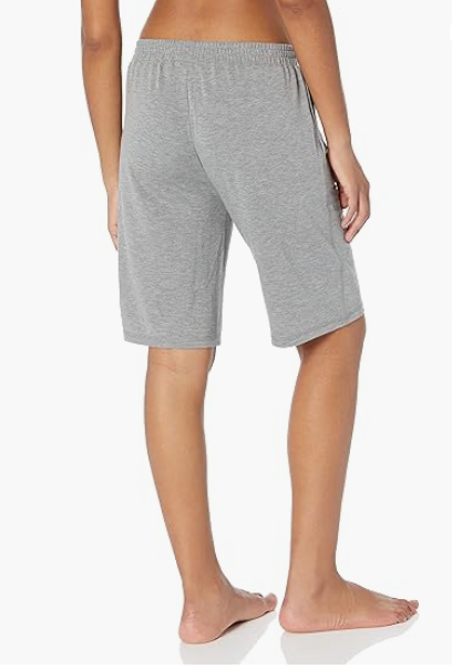 HUE Women's Solid French Terry Lounge Separates Heather-Bermuda Short ...