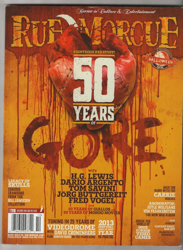 RUE MORGUE # 138 HORROR FILM MAGAZINE 16TH HALLOWEEN GIANT GORE ARGENTO ...