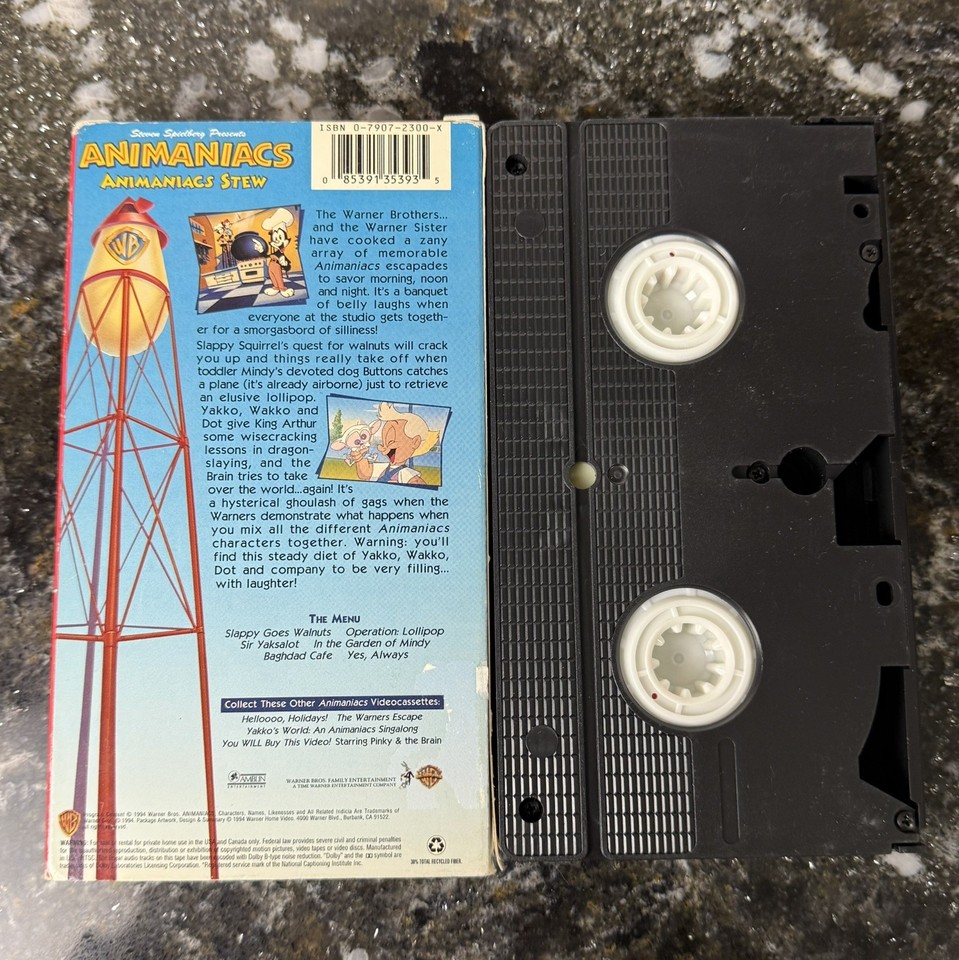 VINTAGE Animaniacs Stew (VHS Tape 1994) Steven Spielberg WB Cartoon 90 ...
