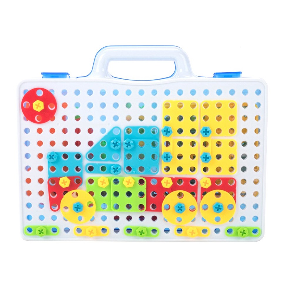 Kids Power Drill and Nut Block Building Toy Educational Mosaic Set Boys ...