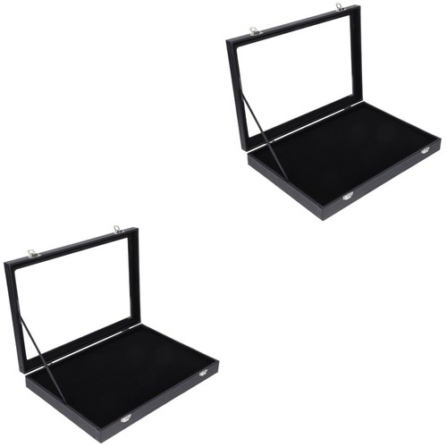 2 Pieces Badge Box Man Travel Jewelry Organizer Lapel Pin Display Case ...