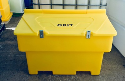 Salt Grit Bin Yellow 200 Litre Size Tough UV Stackable Site Safety ...