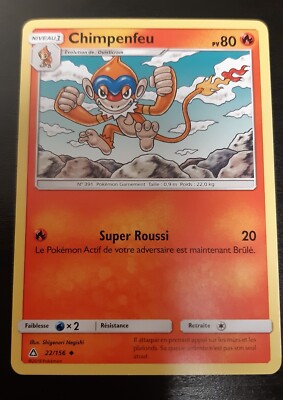 Pokemon JCC - CHIMPENFEU PV80 22/156 - FEU - SOLEIL ET LUNE - ULTRA ...