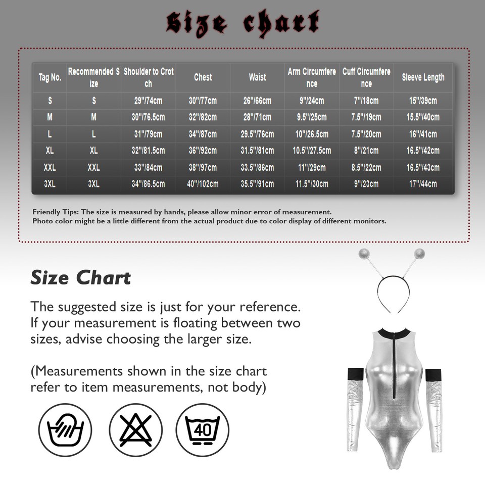 Womens Catsuit Zipper Bodysuit Mock Neck Alien Role Play Arm Sleeves ...