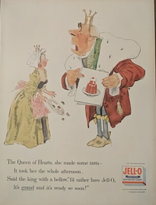 1955 vintage Jello print ad. Nursery Rhymes Queen Of Hearts Made Tarts ...