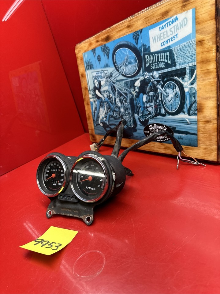 Harley 1994 Dyna Convertible Gauge Dual Speedo Speedometer Tach ...