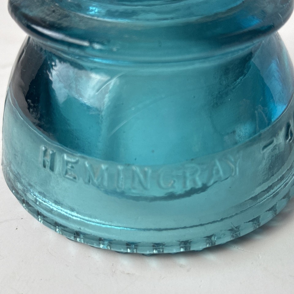 Antique Hemingray No 42 Aqua Blue Green Glass Insulator Made in the USA ...