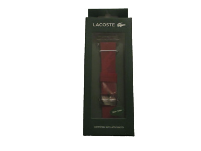 LACOSTE Crocodile Silicone Apple Watch Strap Band 38mm / 40mm Ruby Red ...