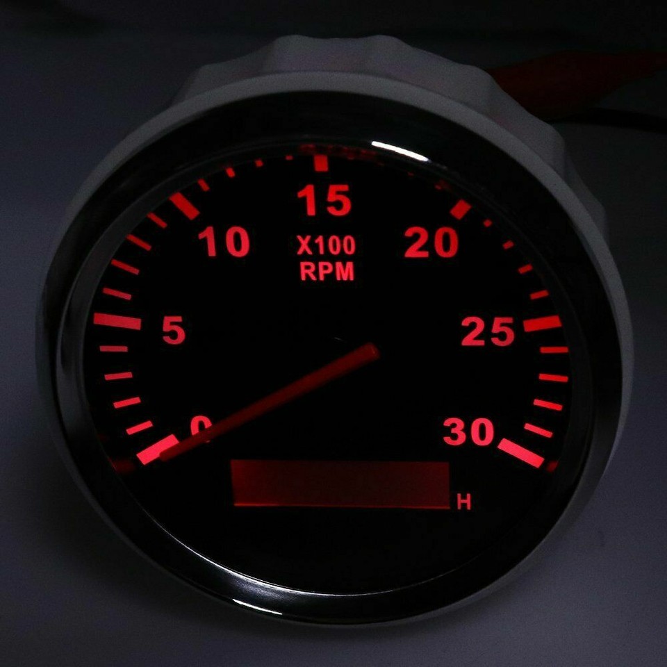 85mm Tachometer 3000 RPM Tacho Sensor with LCD Hourmeter For Car Boat ...