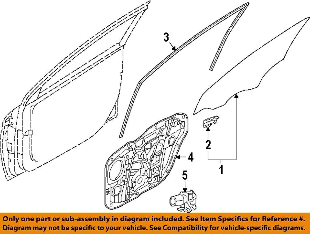 Hyundai OEM 11-15 Sonata Glass-rear Door-door Glass Holder 834122B000 ...