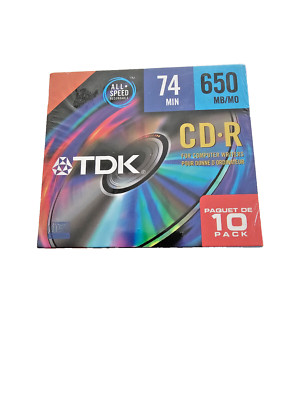 TDK Music CD-R 10 Pack Writable 74 Min 650 MB For Computer Writers ...