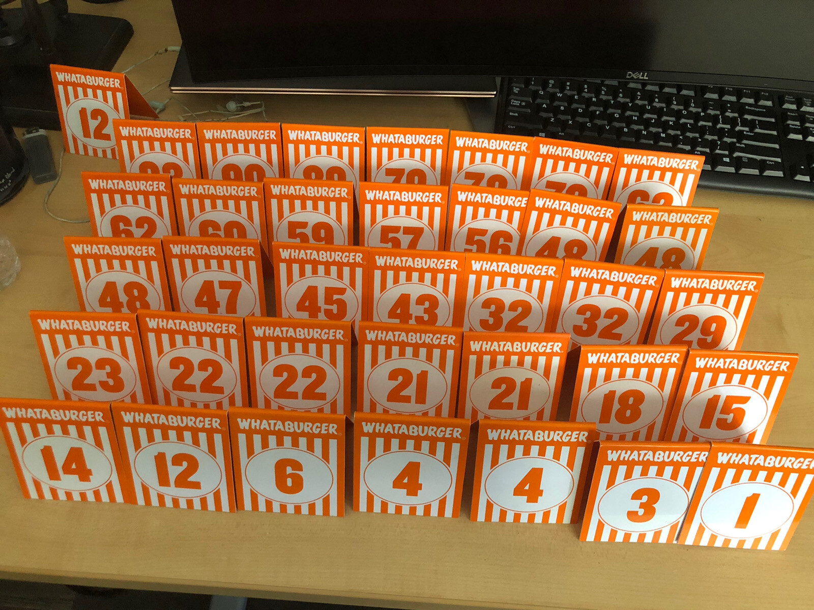Whataburger Table Tent Markers - Individual Restaurant Order Numbers | eBay
