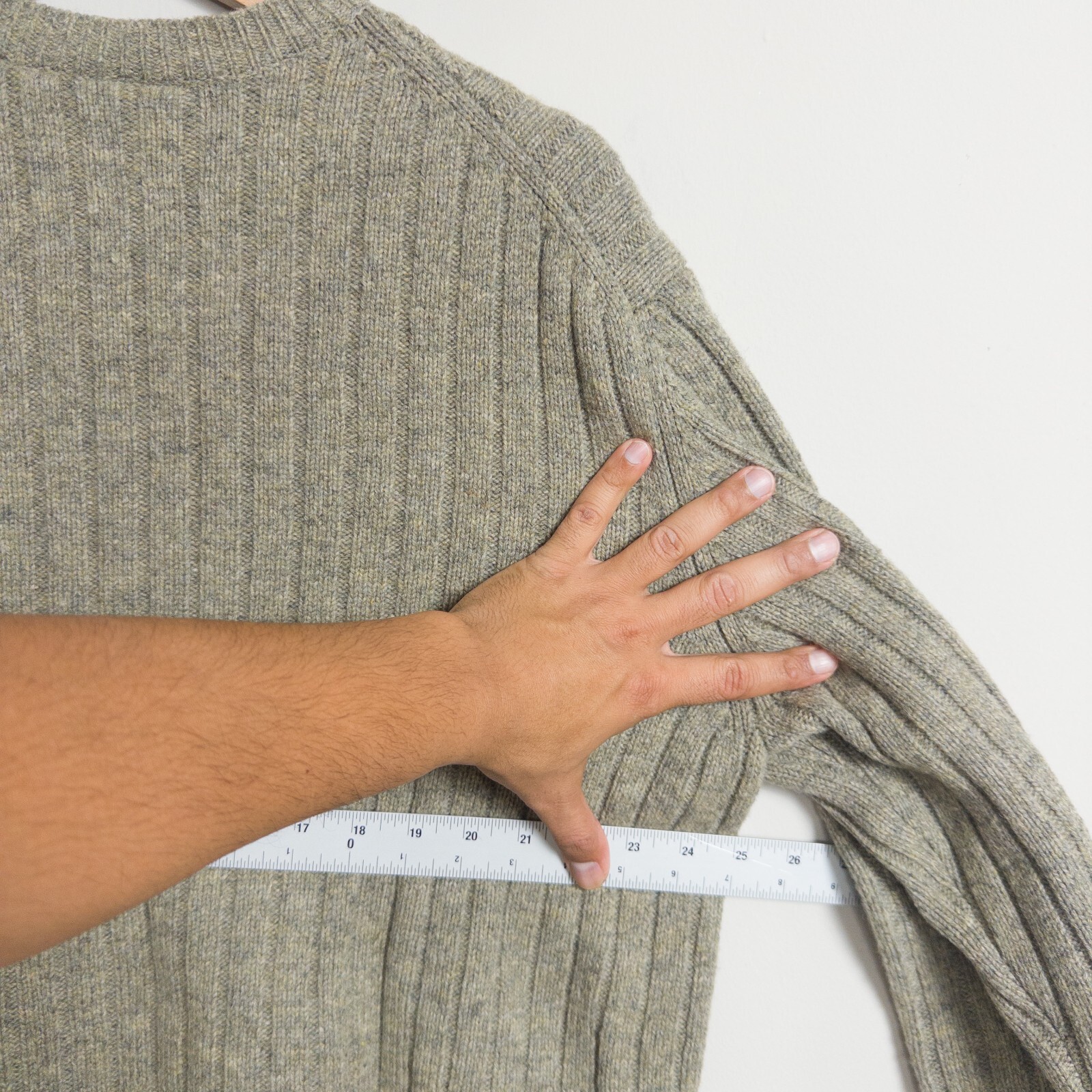 VTG GAP Sweater Mens Large Beige Fisherman Drop Needle Rib Crew 100% ...