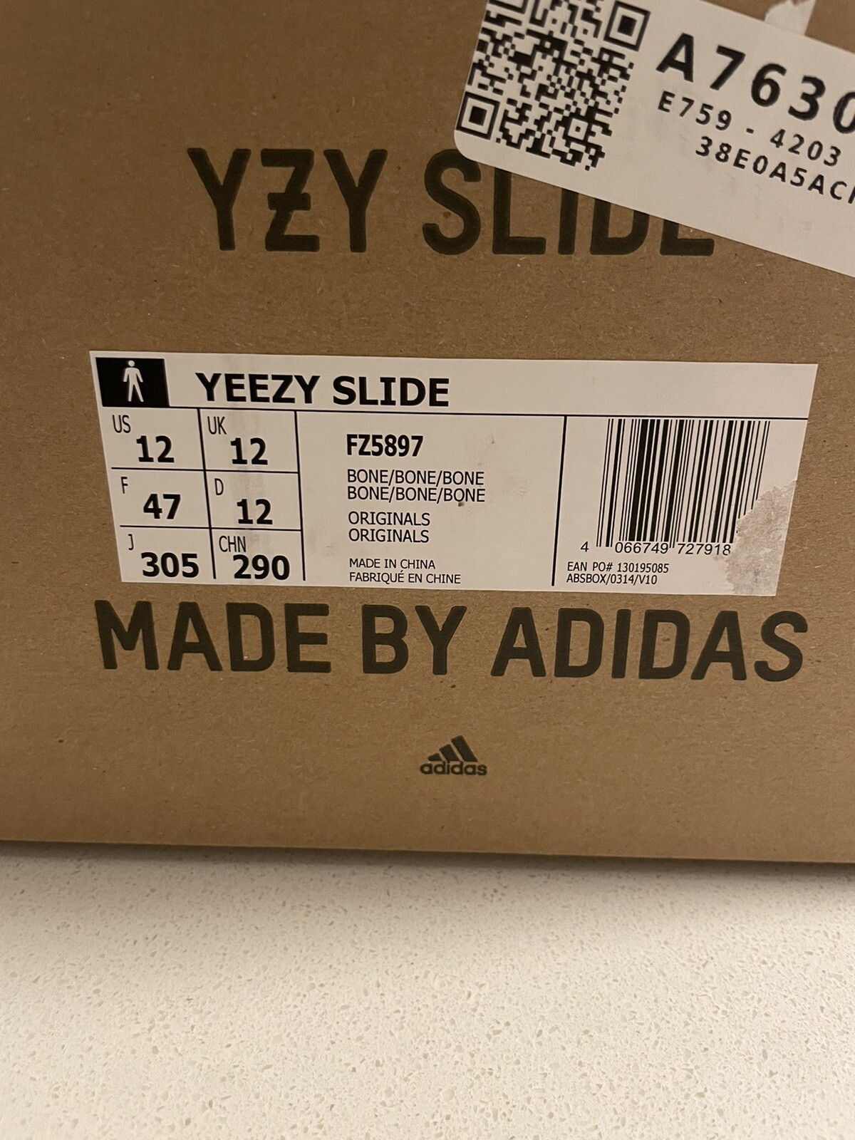 *BOX ONLY* Yeezy Slide Bone 2022 Size 13 Box - Gem