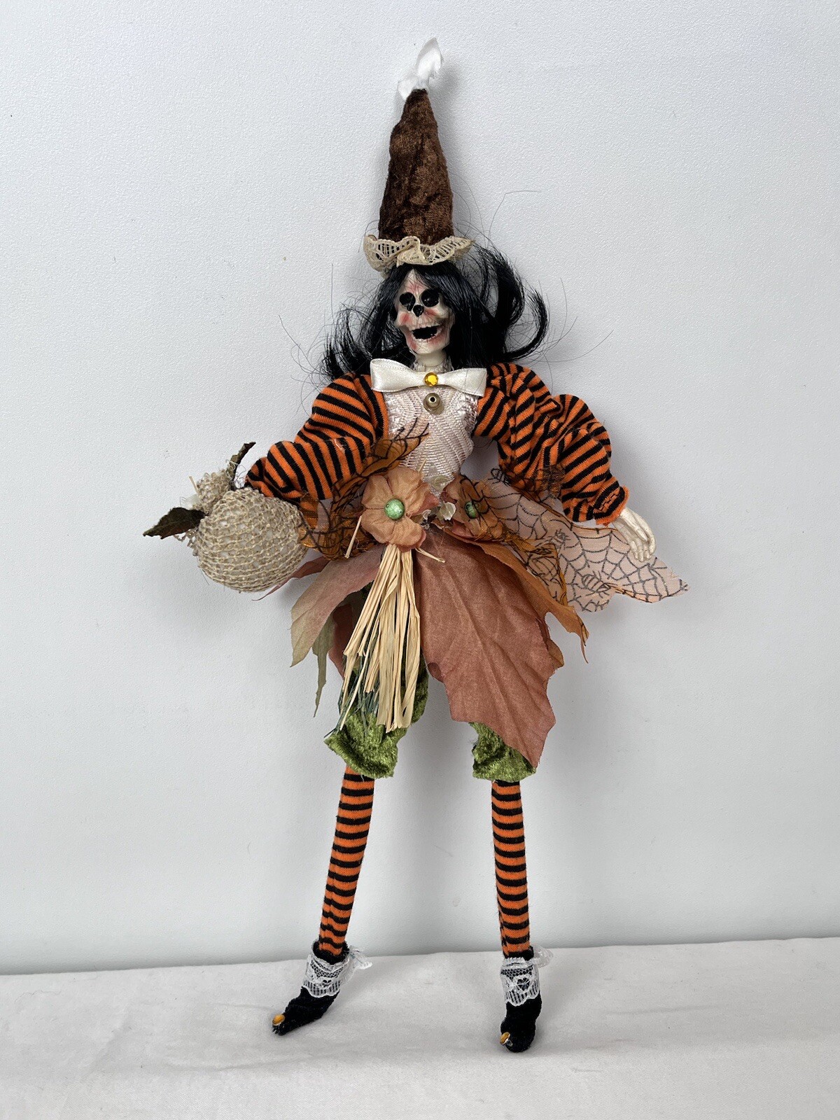 Halloween Skeleton Bendable Lady Witch Pixie Spider Web Leaf Skirt 11 ...