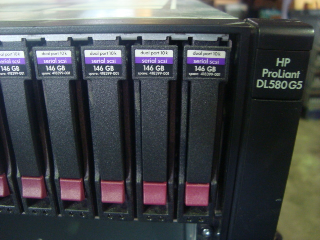 HP DL580 G5 4 x Intel Hex Core 2.7Ghz(Xeon X7460) 128 GB 8x 146.8Gb 2.5 ...
