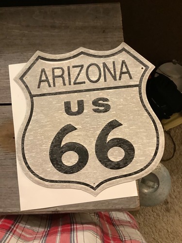 ROUTE 66 Shield Arizona -*US MADE* Embossed Sign -Man Cave Garage Bar ...