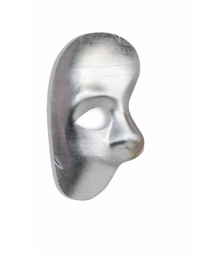 Phantom Silver Half Mask Halloween Costume Accessory | eBay